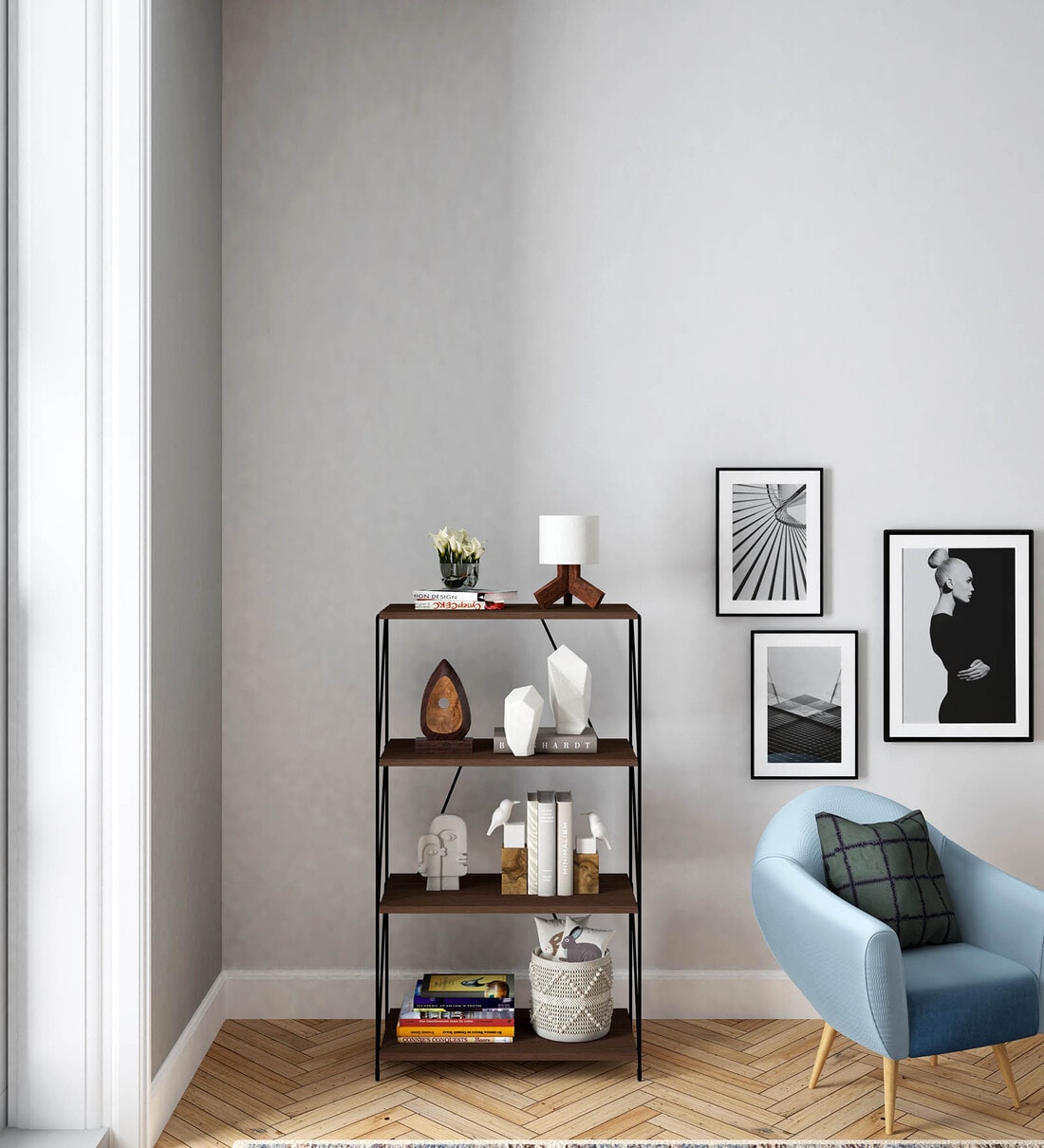 Buy Ezbo Book Shelves in Walnut Finish with 3 Tier at 54% OFF by Story@Home | Pepperfry
