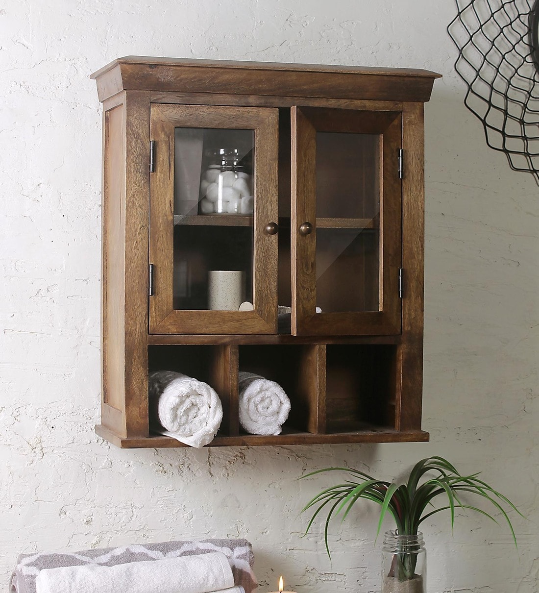 Buy Mango Wood Brown 5 Compartment Bathroom Cabinet by Fabuliv at 48% ...
