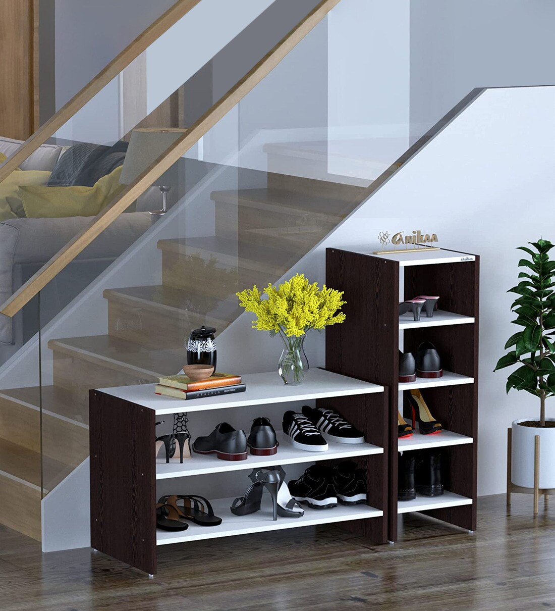 Buy Falter Open Shoe Rack in Wenge & White Finish at 35% OFF by Anikaa ...