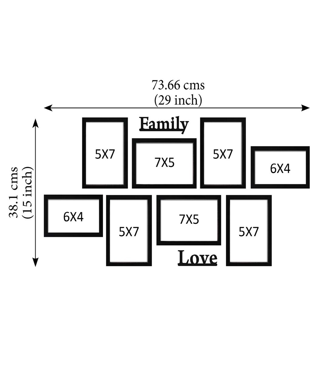 Buy Black Synthetic Wood Family & Love (Set Of 8) With Two Plaque ...