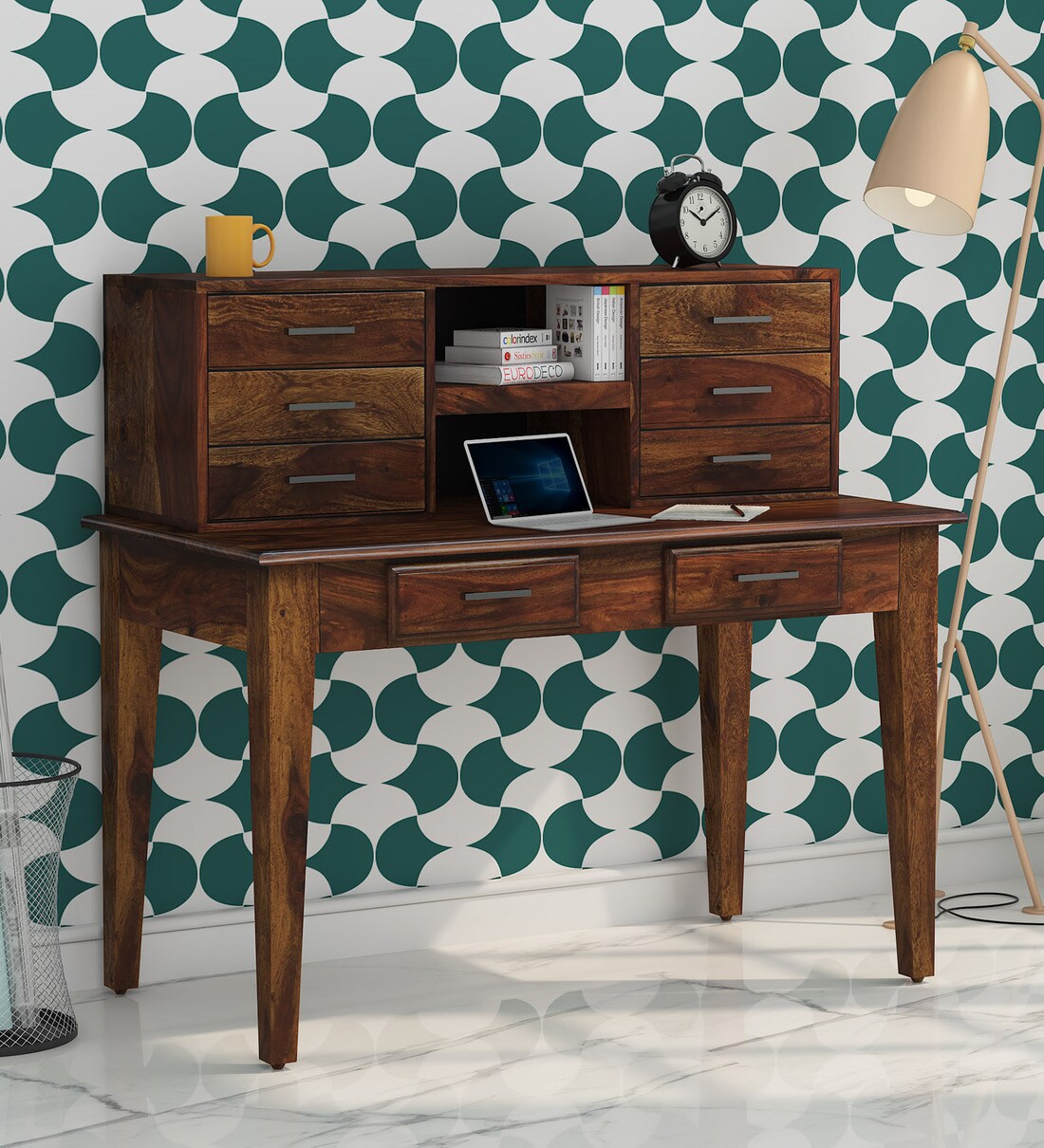 Buy Fawn Solid Wood Writing Table in Provincial Teak Finish at 2% OFF ...