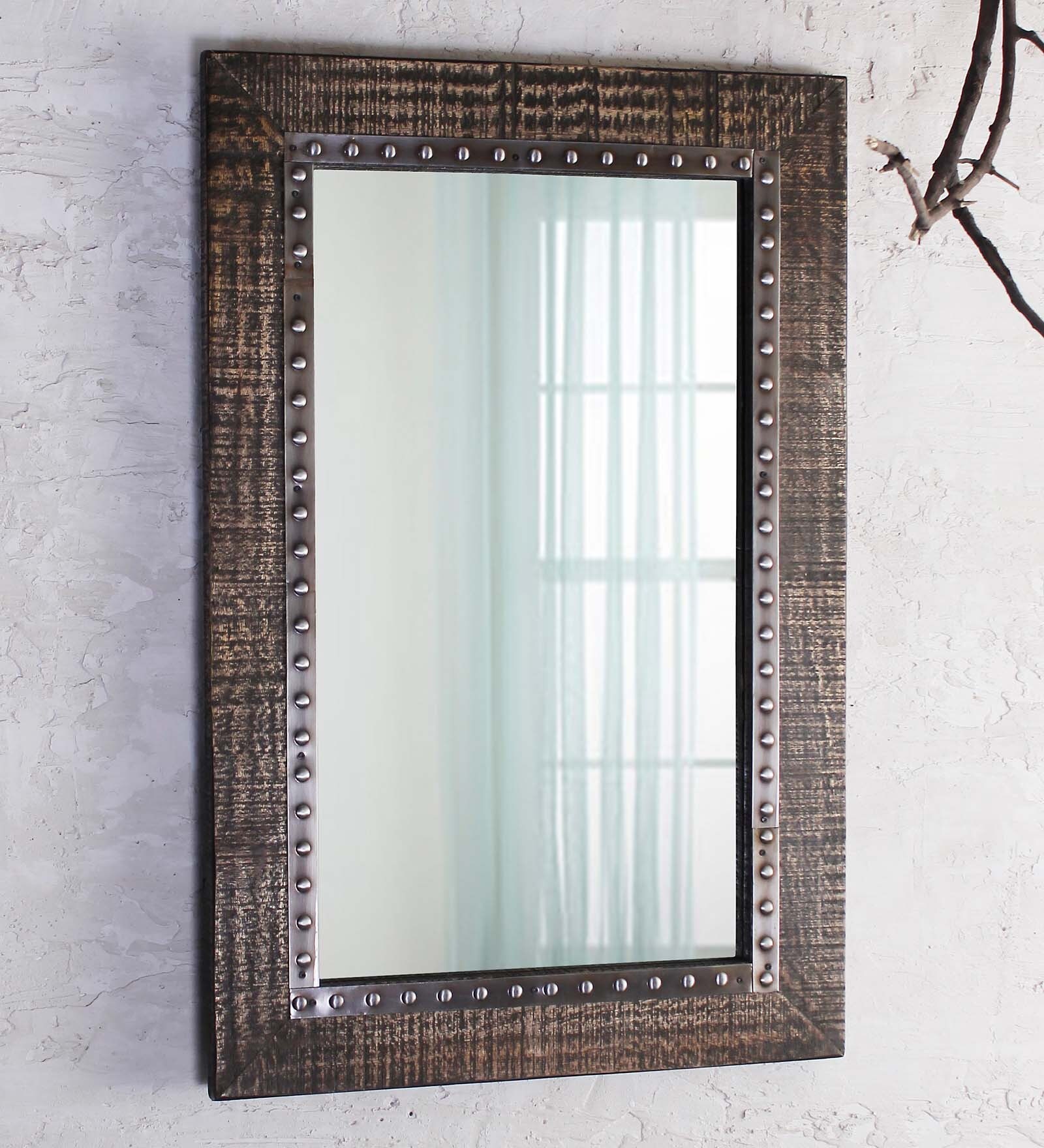 Buy Mango Wood Rectangle Wall Mirror in Black colour by Fabuliv at 27% ...
