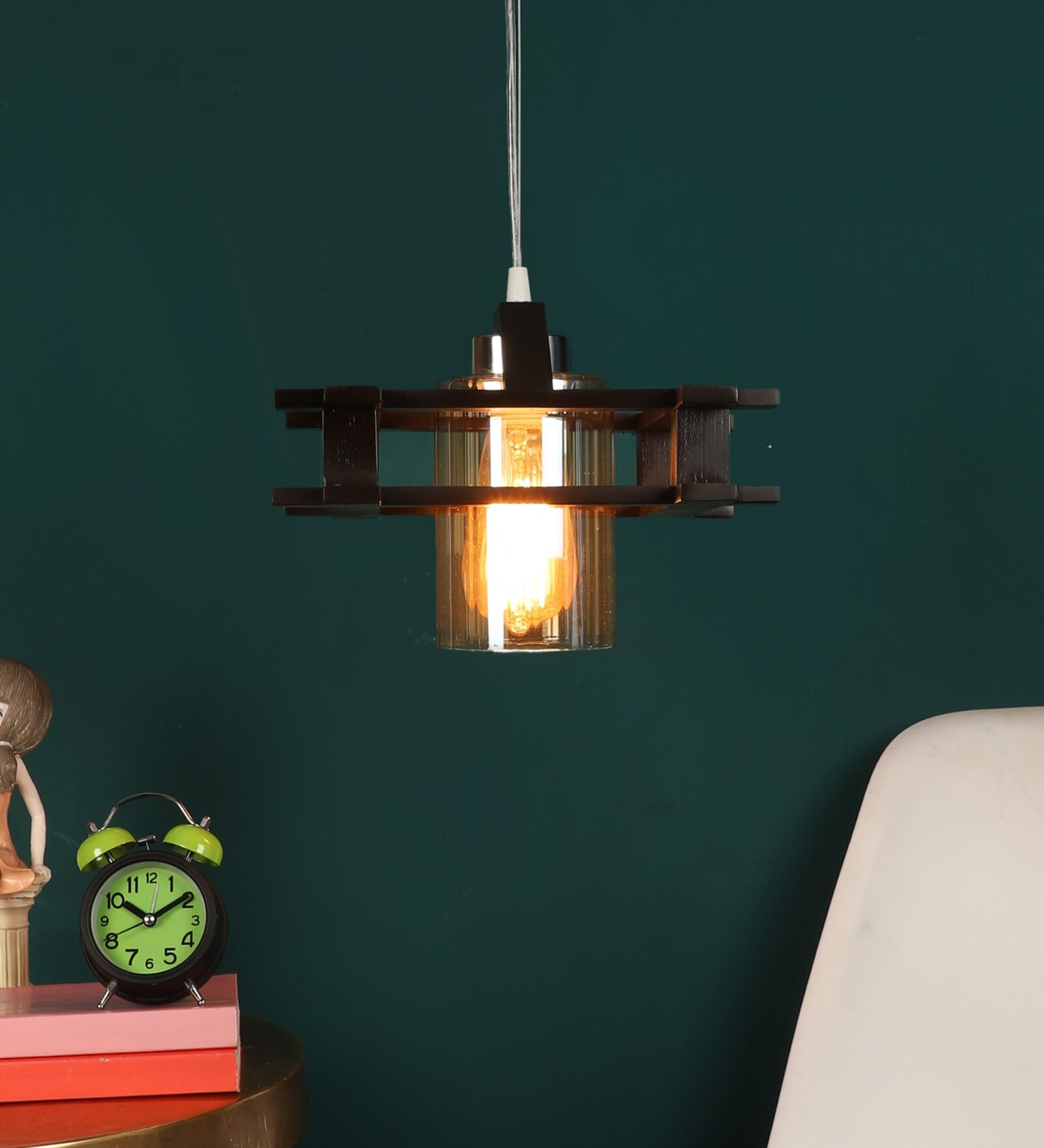 Buy Fading Bright Brown Wood Hanging Light By Eliante By Jainsons ...