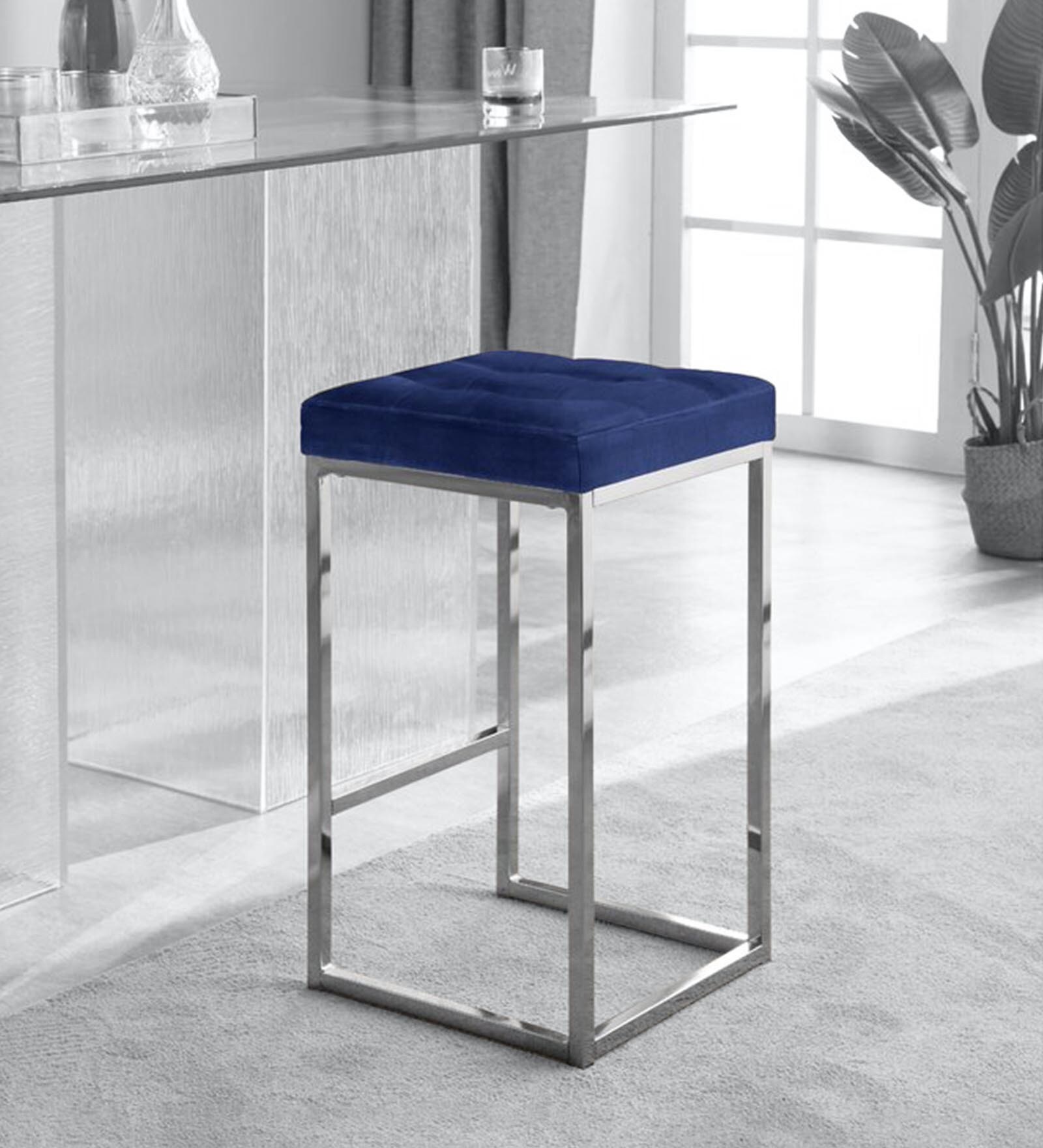 Buy Falun Bar stool in Blue Colour at 37% OFF by Furncasa | Pepperfry
