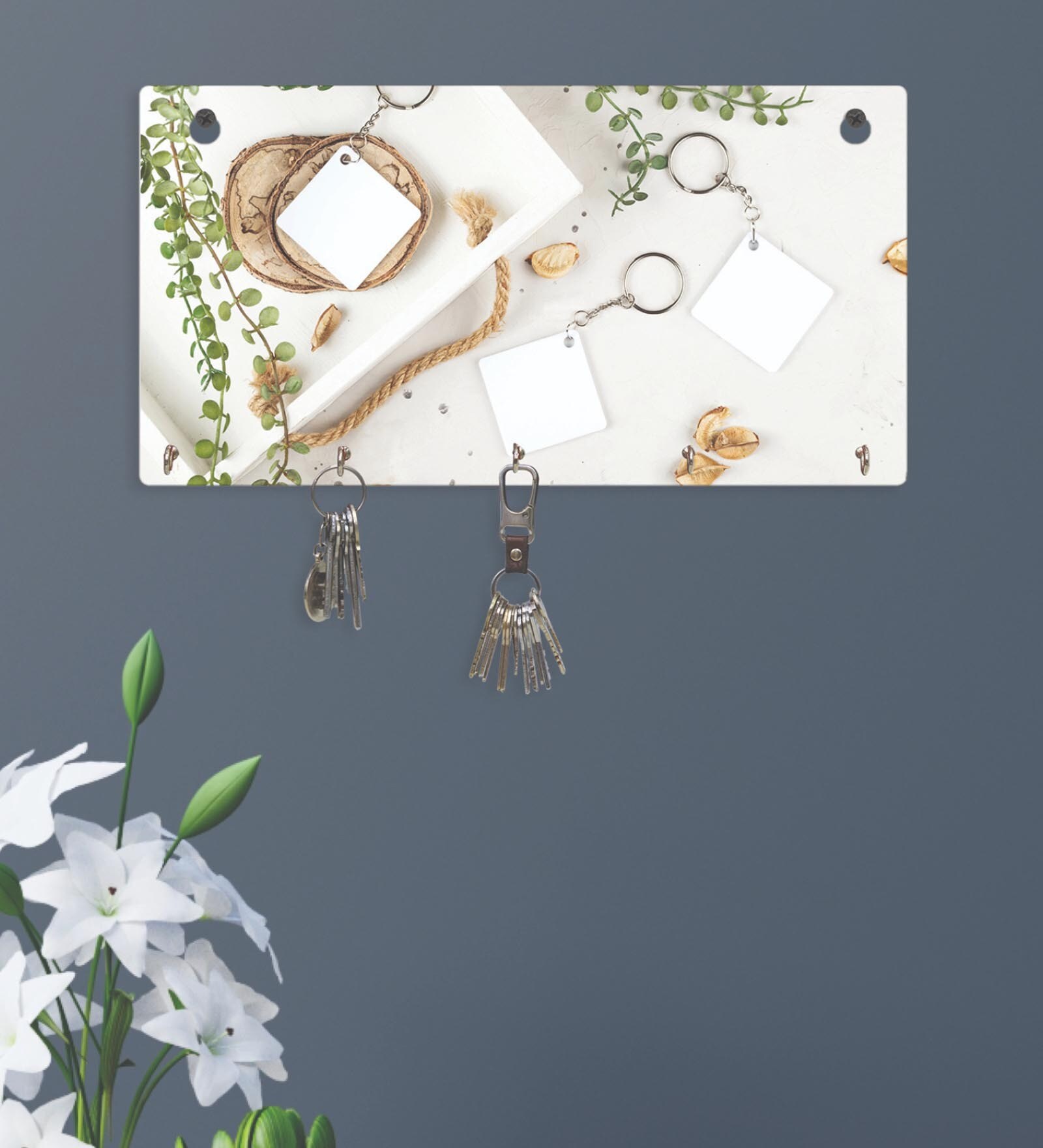 Buy Fancy Multicolour Finish Mdf Wall Hanging With 5 Hooks Key Holder ...
