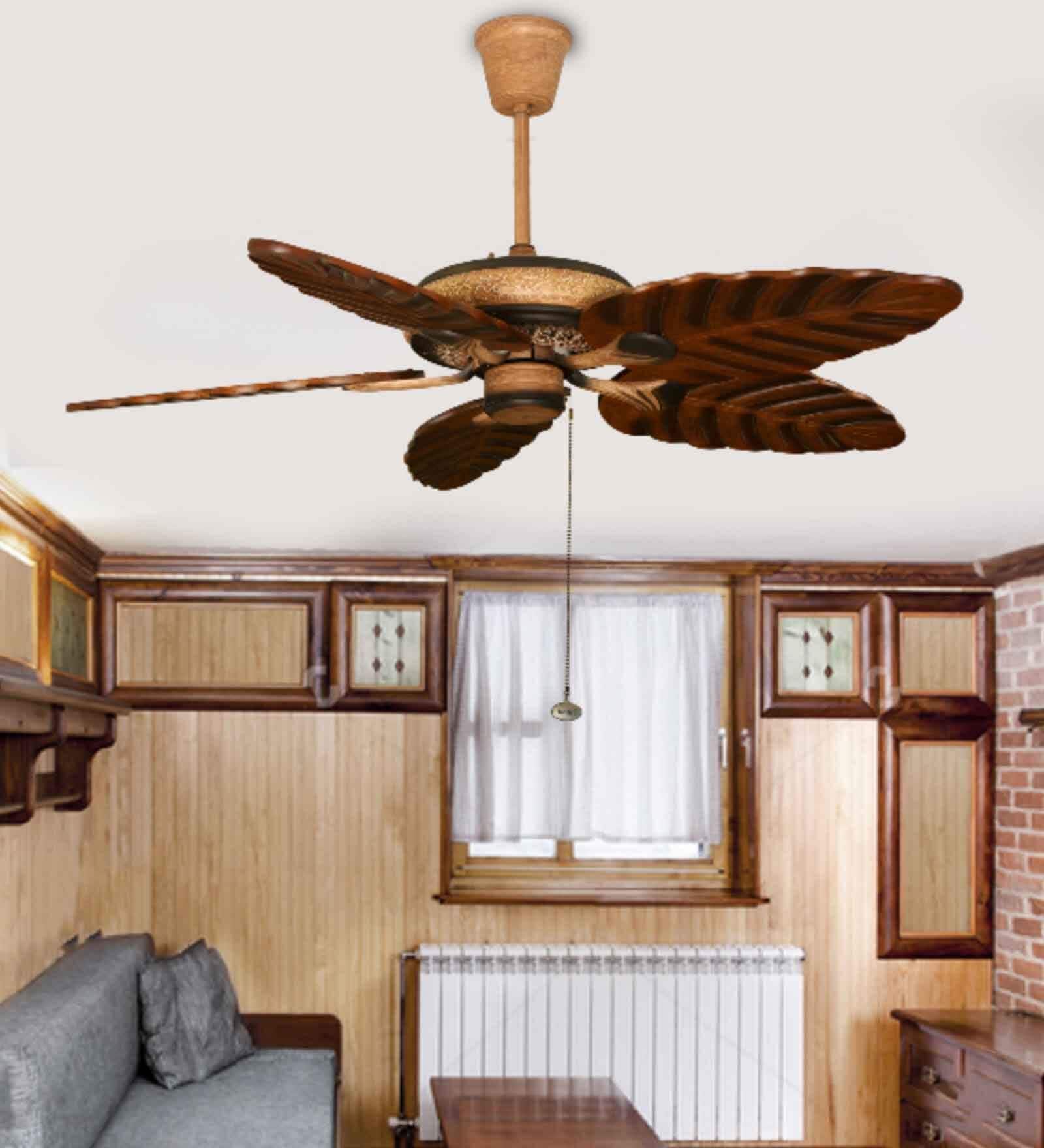 Buy Fanzart Basil 48\ Ceiling Fan with 5 x Wooden Blades & Optional ...