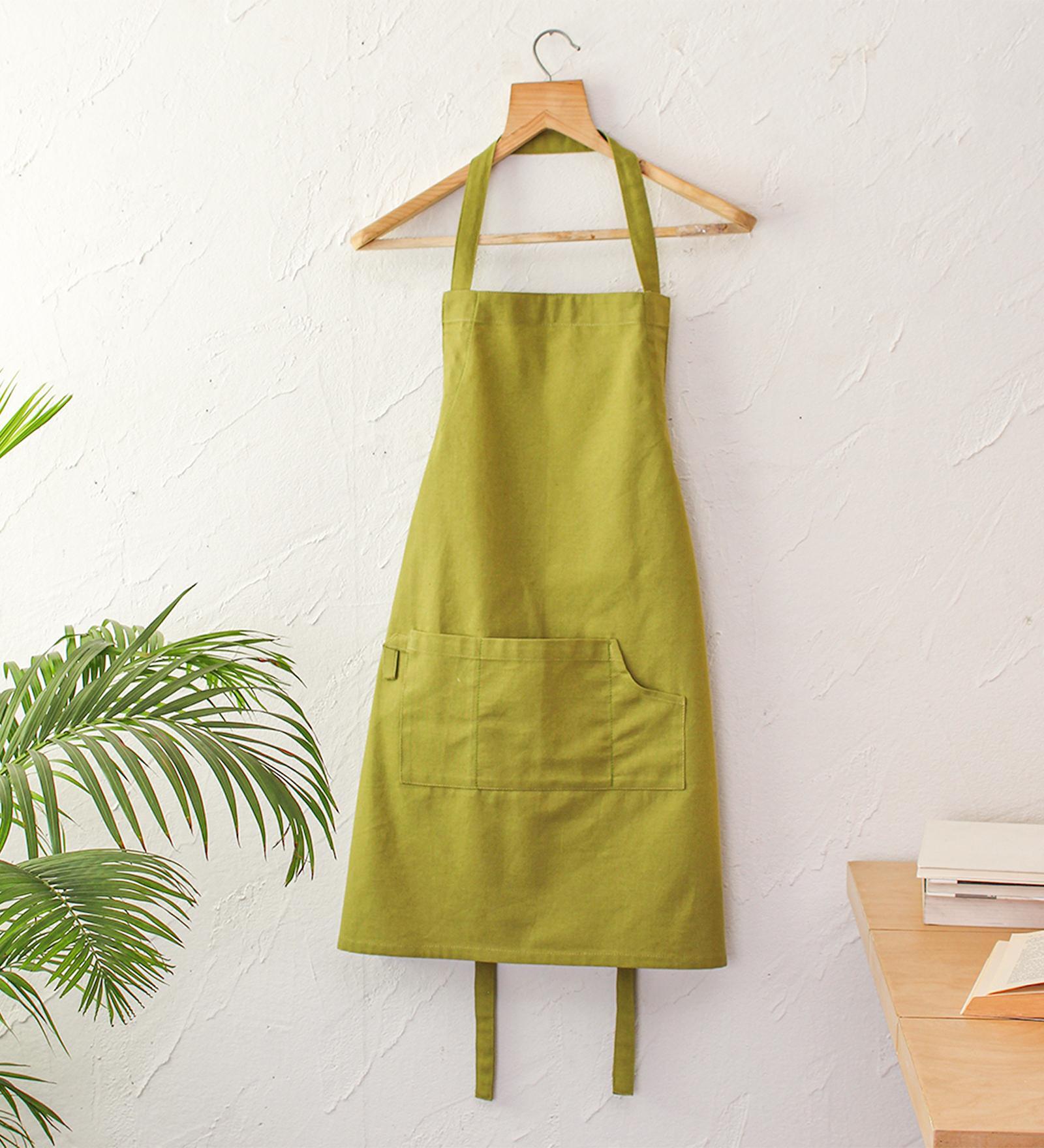 Buy Farmhouse Green Cotton Apron at 5% OFF by House This | Pepperfry