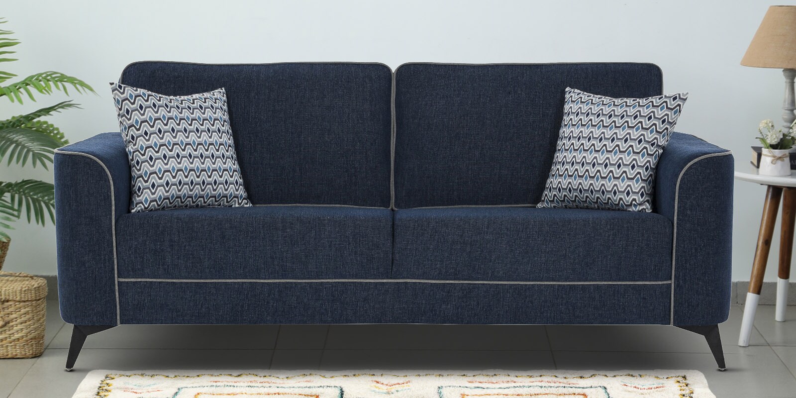 Buy Fairfield Fabric 3 Seater Sofa in Blue Colour at 30% OFF by Urban ...