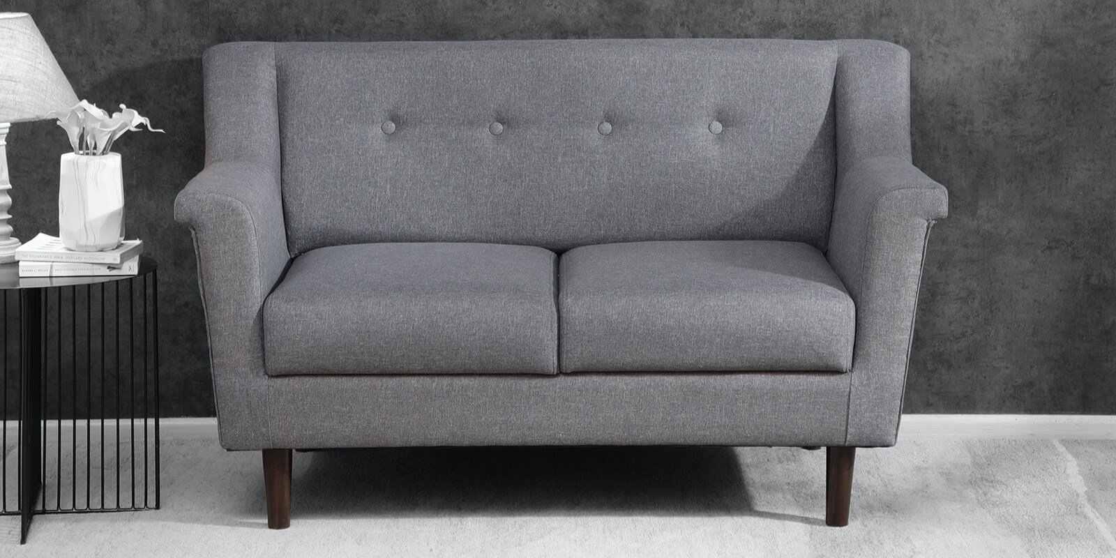 Buy Behar Fabric 2 Seater Sofa In Slate Grey Colour at 5% OFF by ...