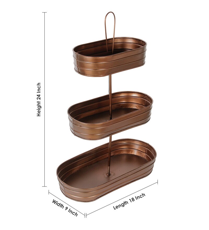 Buy Iron 3 Tier Kitchen Storage Racks By Fabuliv Online - Desk ...