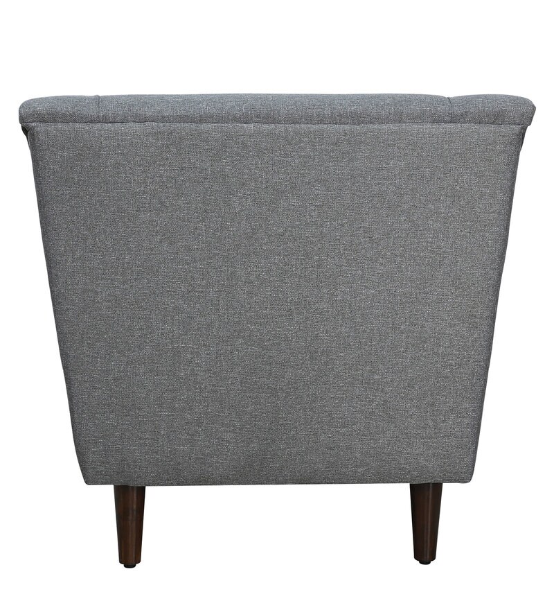 Buy Behar Fabric 1 Seater Sofa In Slate Grey Colour By Casacraft Online ...