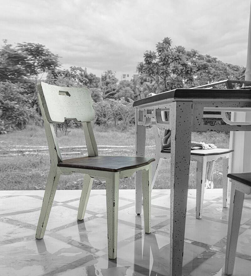 Buy Farm House Side Dining Chair In Brown White Colour By Ellementry ...