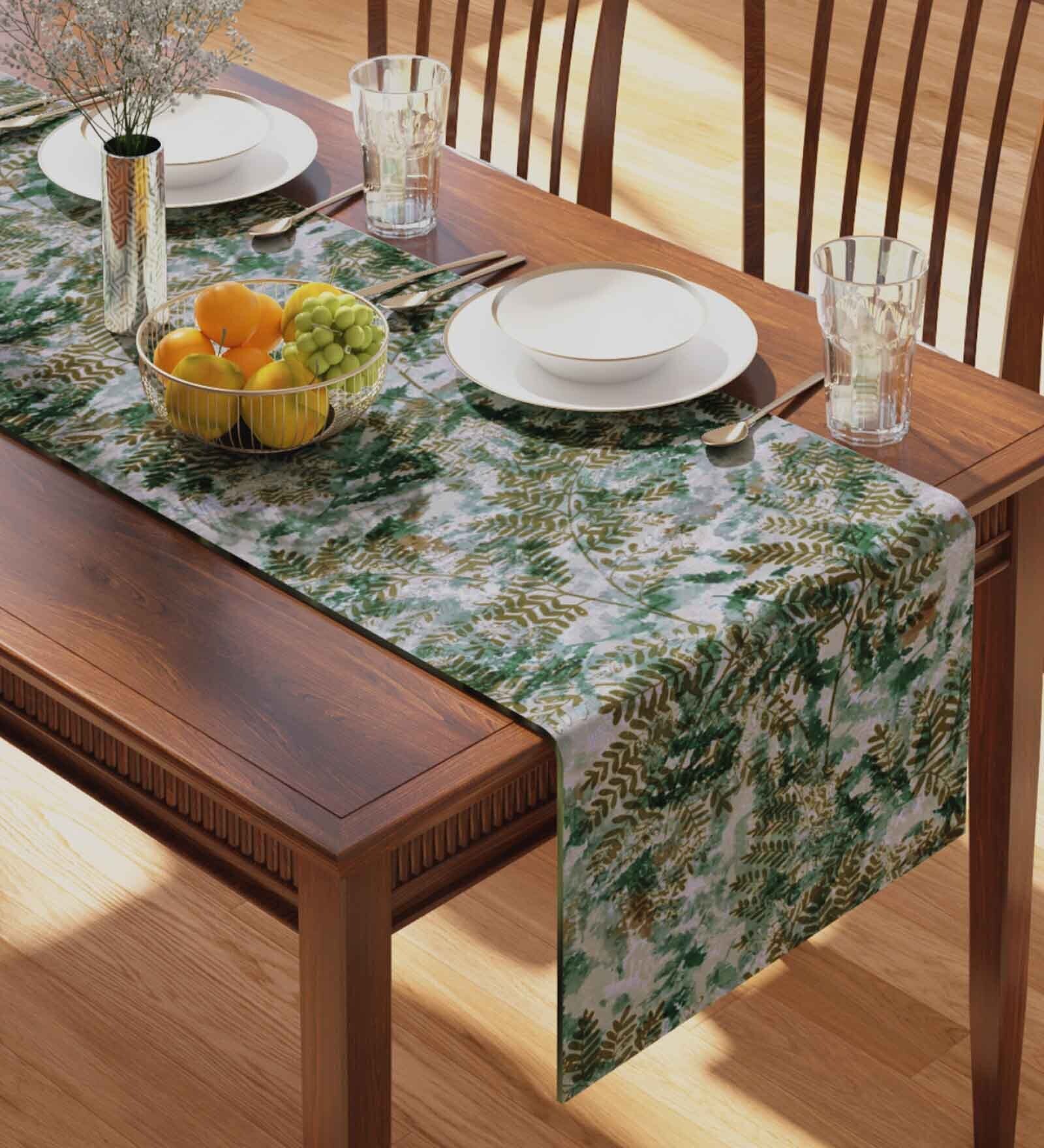 Buy Fern (71x13) Green Cotton Table Runner at 48% OFF by Petal Home ...