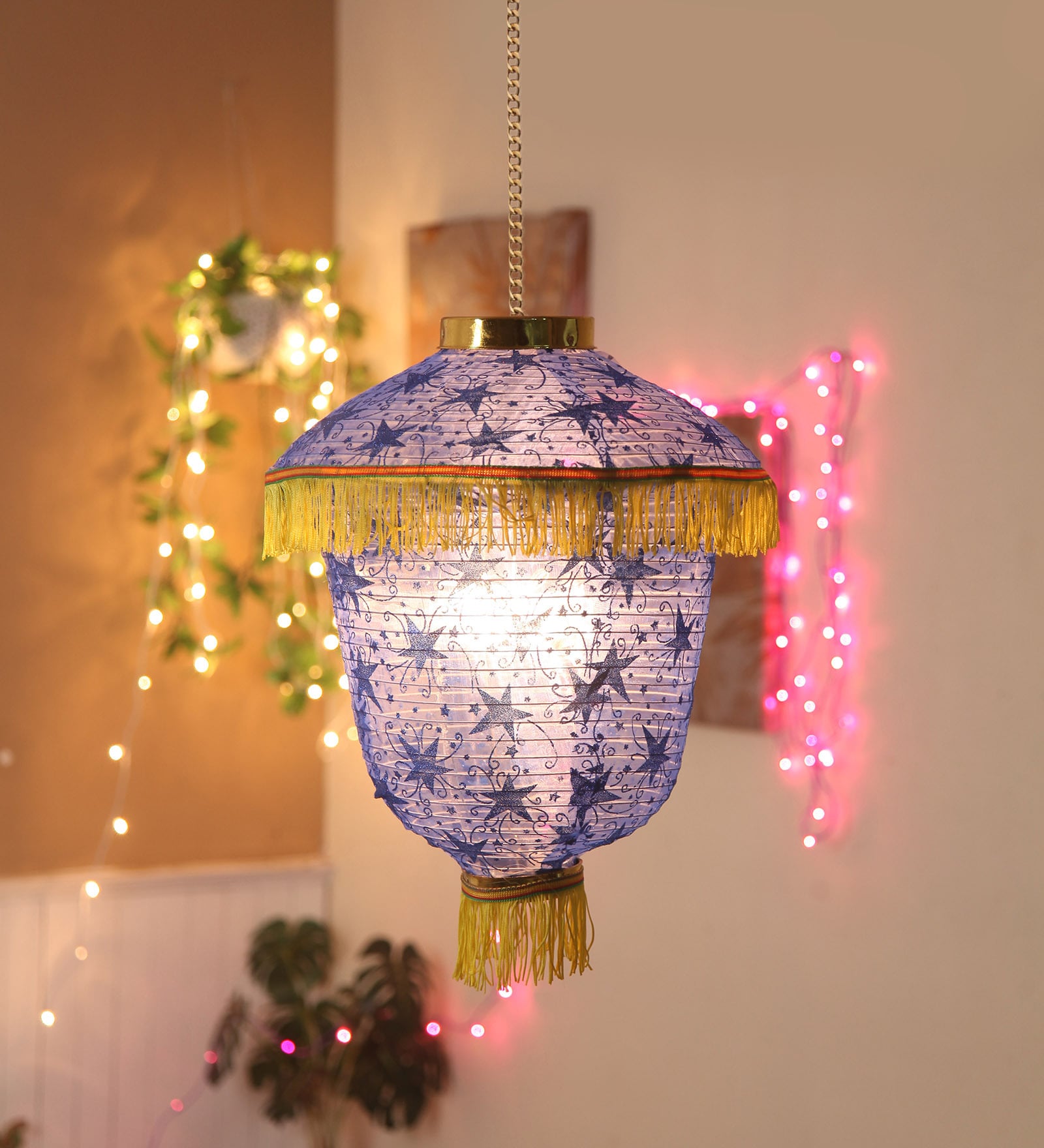 Buy Festive Collection Blue Cloth Fancy Hanging Decorative Jumar Shape ...