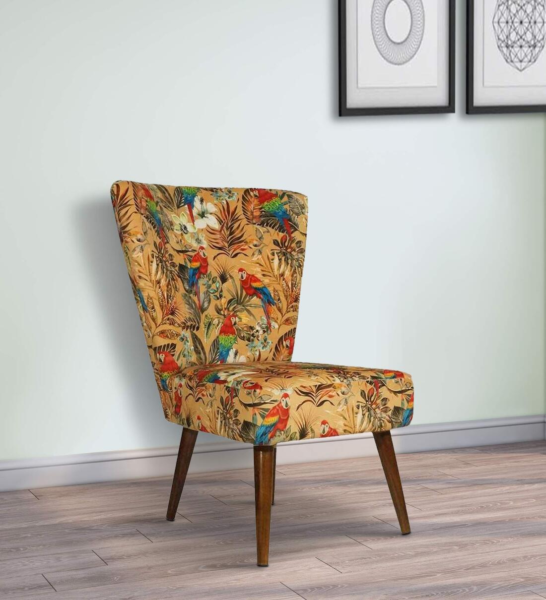 Buy Larnaca Fabric Slipper Chair In Yellow Colour at 13% OFF by ...
