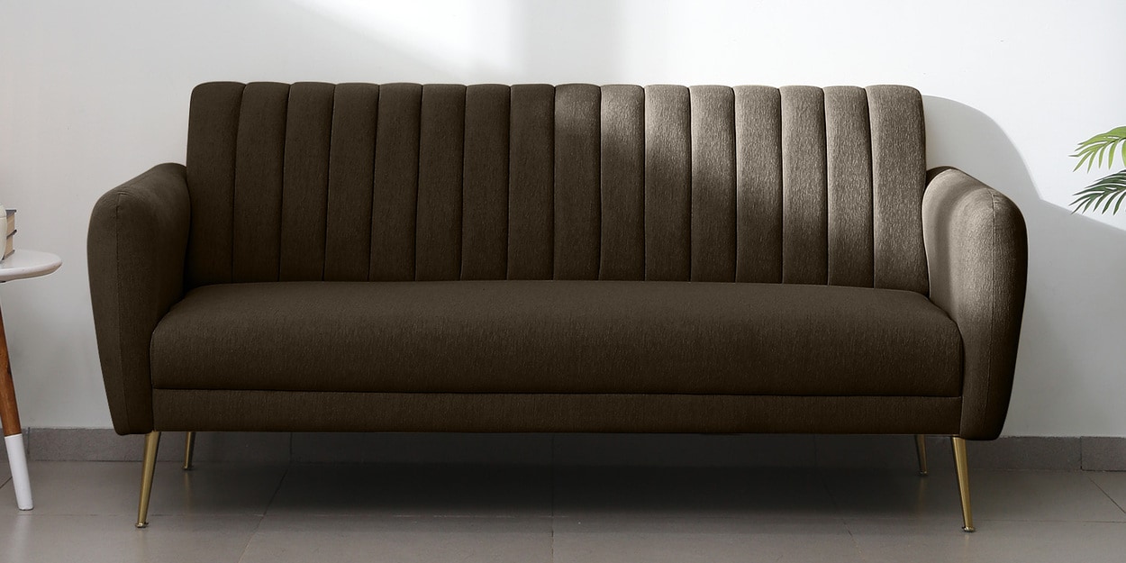 Buy Fidel Fabric 3 Seater Sofa in Brown Colour at 7% OFF by Casacraft ...