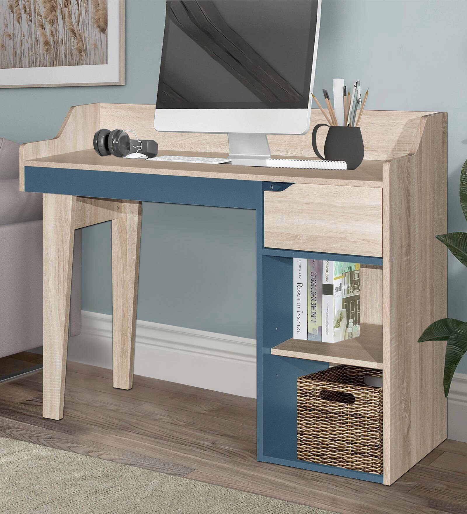 Buy Fiest Writing Table in Somoma Oak & Dark Grey Finish at 6% OFF by ...