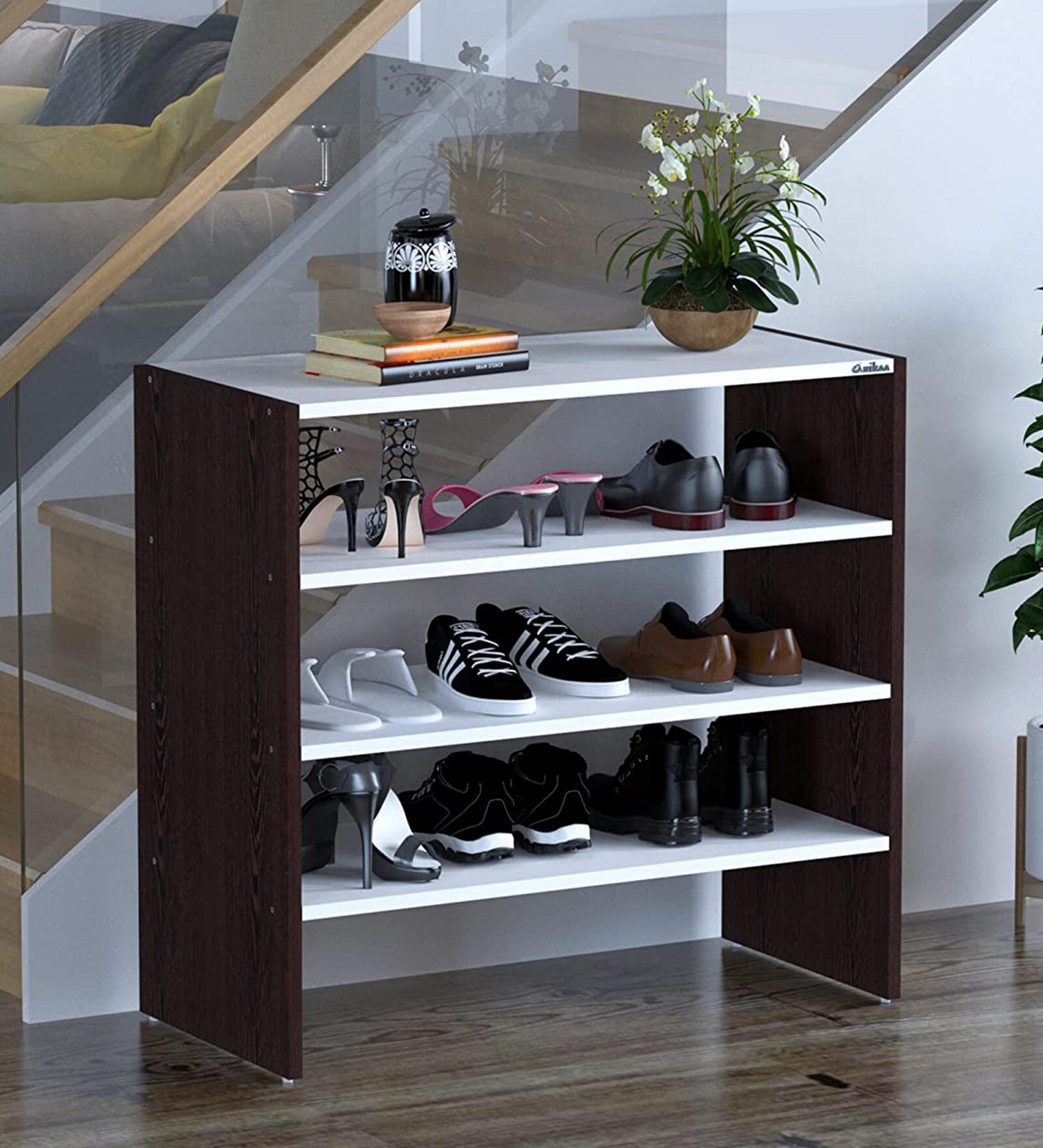 Buy Filaria Open Shoe Rack in Wenge & White Finish at 35% OFF by Anikaa ...