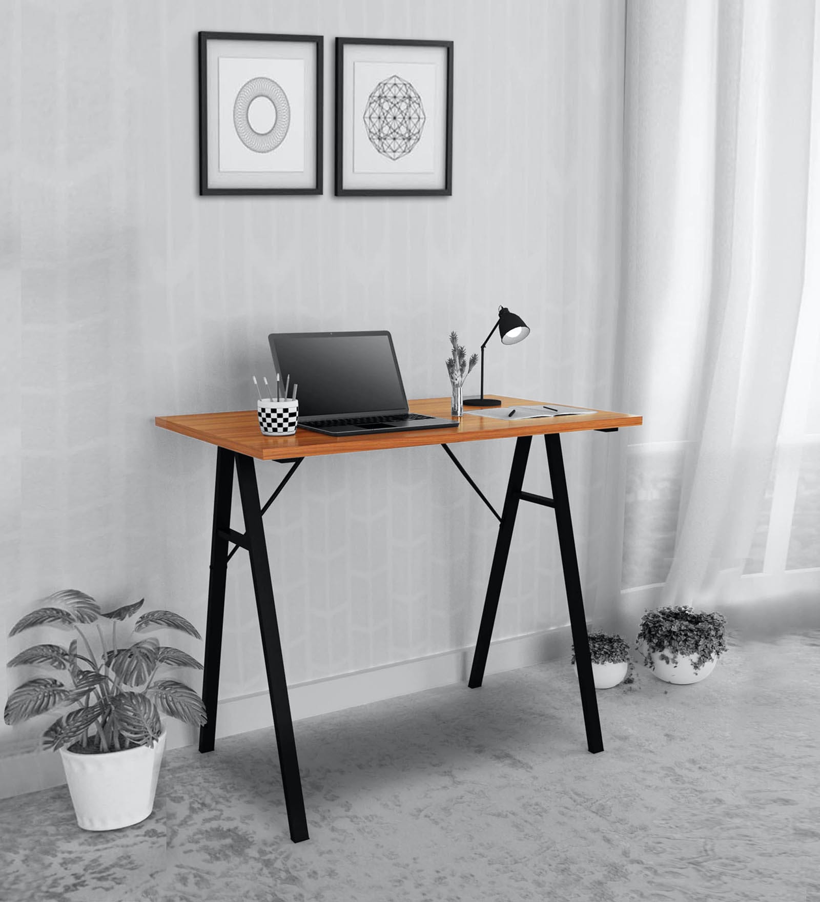 Buy Finley Study Desk in Walnut Finish at 68% OFF by @home | Pepperfry