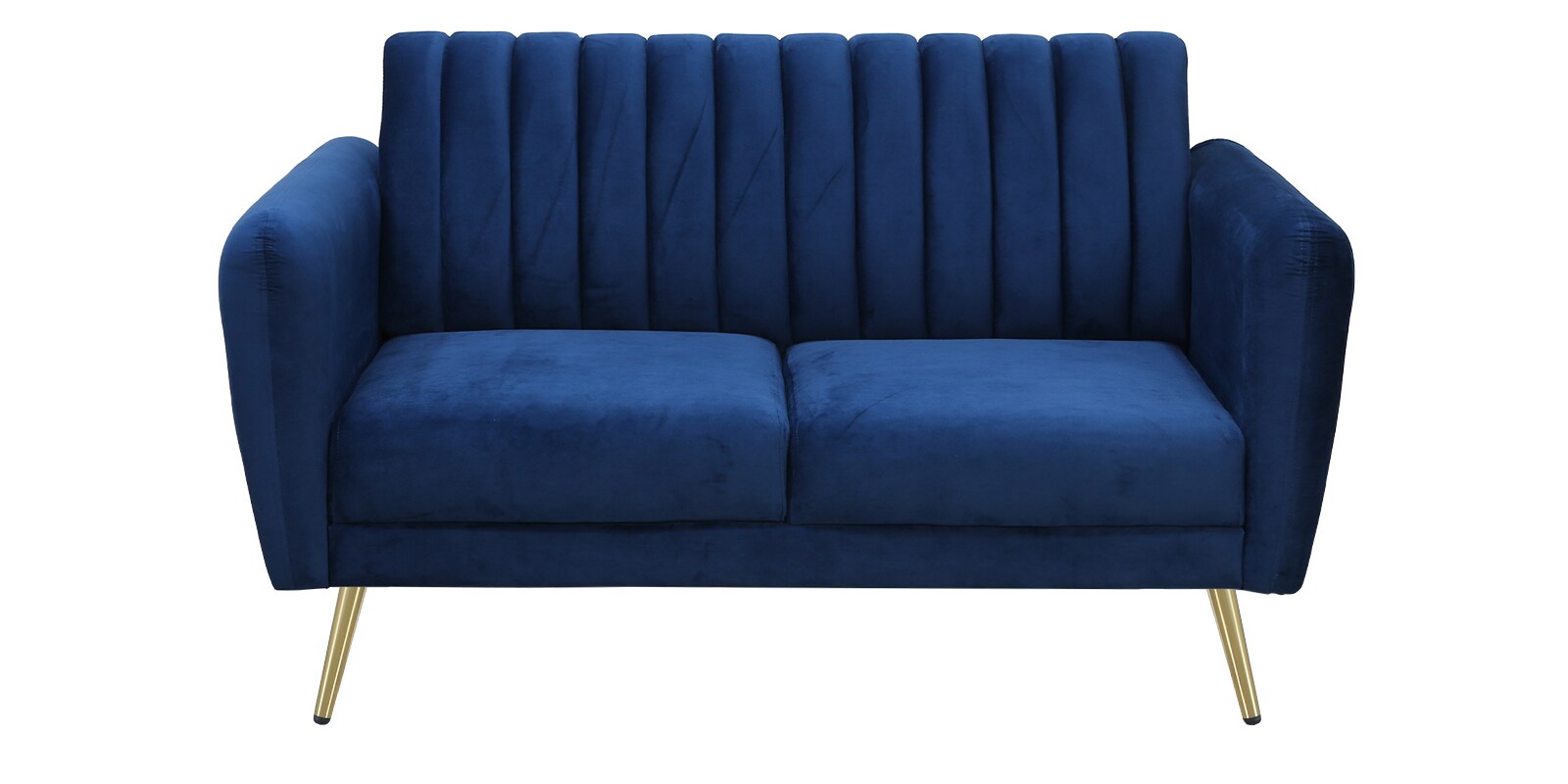 Buy Fidel Velvet Fabric 2 Seater Sofa In Royal Blue Colour By Casacraft ...