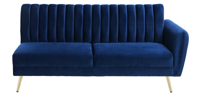 Buy Fidel Velvet Fabric RHS Sectional Sofa In Royal Blue Colour By ...