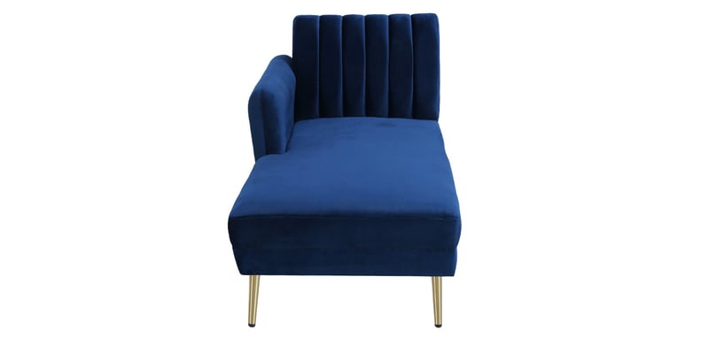 Buy Fidel Velvet Fabric RHS Sectional Sofa In Royal Blue Colour By ...