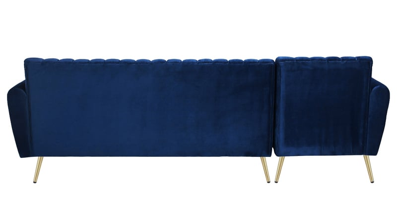 Buy Fidel Velvet Fabric RHS Sectional Sofa In Royal Blue Colour By ...