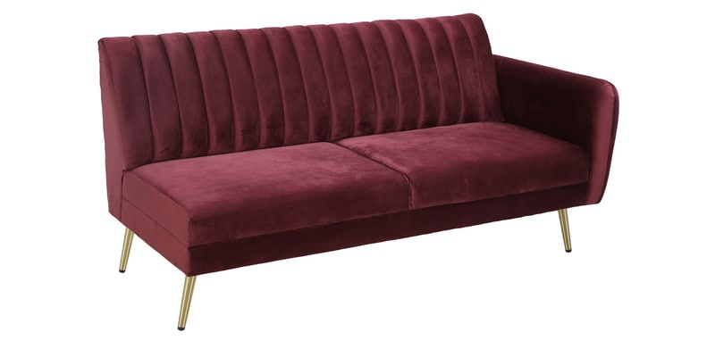 Buy Fidel Velvet Fabric RHS Sectional Sofa In Wine Red Colour By ...