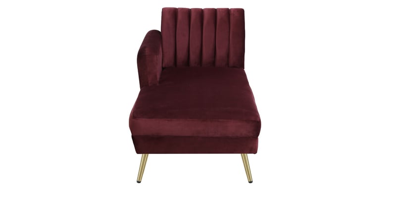 Buy Fidel Velvet Fabric RHS Sectional Sofa In Wine Red Colour By ...