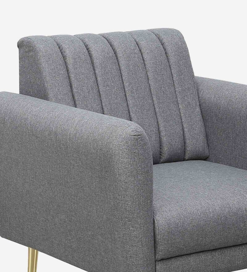 Buy Fidel Fabric 1 Seater Sofa In Slate Grey Colour By Casacraft Online - Mid-Century Modern 1 ...