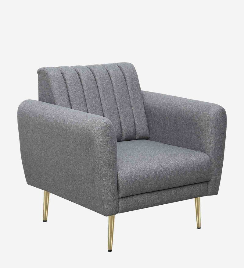 Buy Fidel Fabric 1 Seater Sofa In Slate Grey Colour By Casacraft Online ...