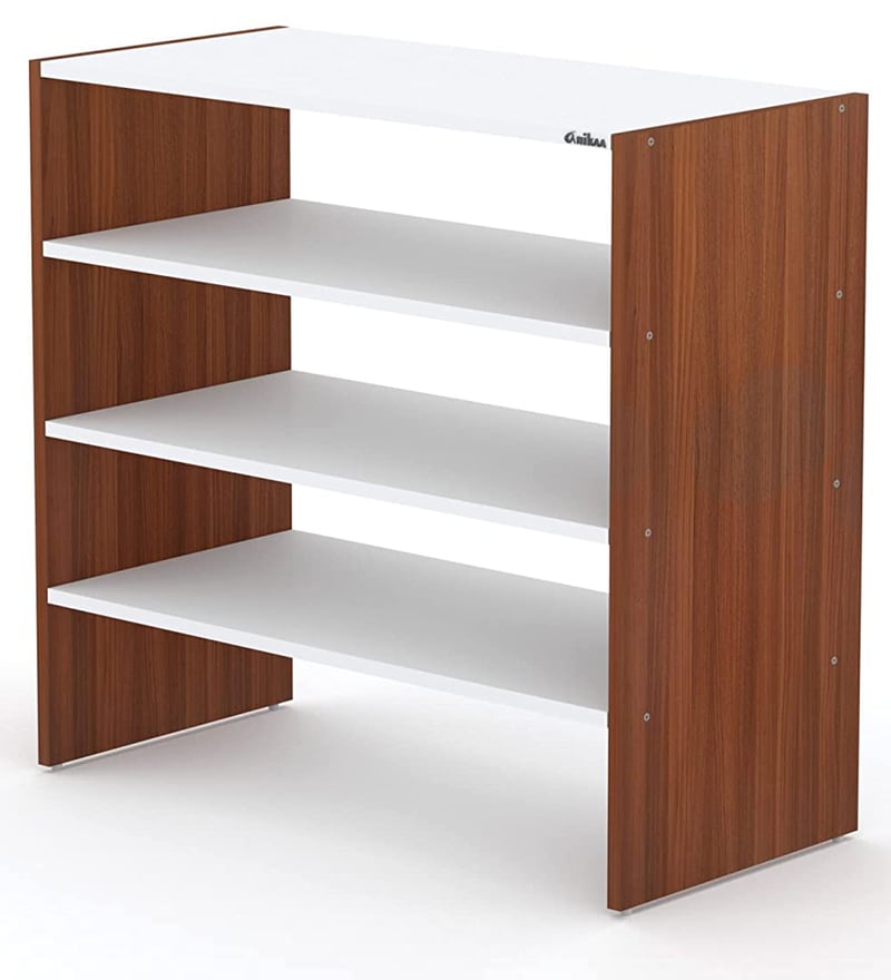 Buy Filaria Open Shoe Rack in Walnut & White Finish Online - Open Shoe ...