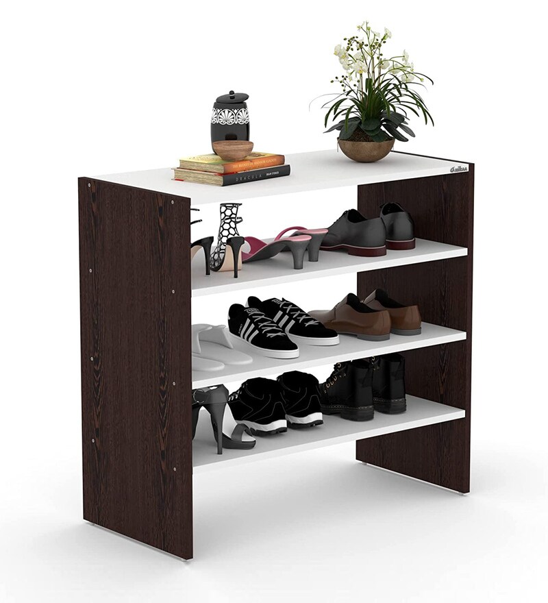 Buy Filaria Open Shoe Rack in Wenge & White Finish by Anikaa Online ...