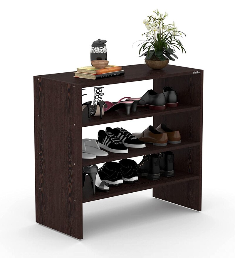 Buy Filaria Open Shoe Rack in Wenge Finish by Anikaa Online - Open Shoe ...