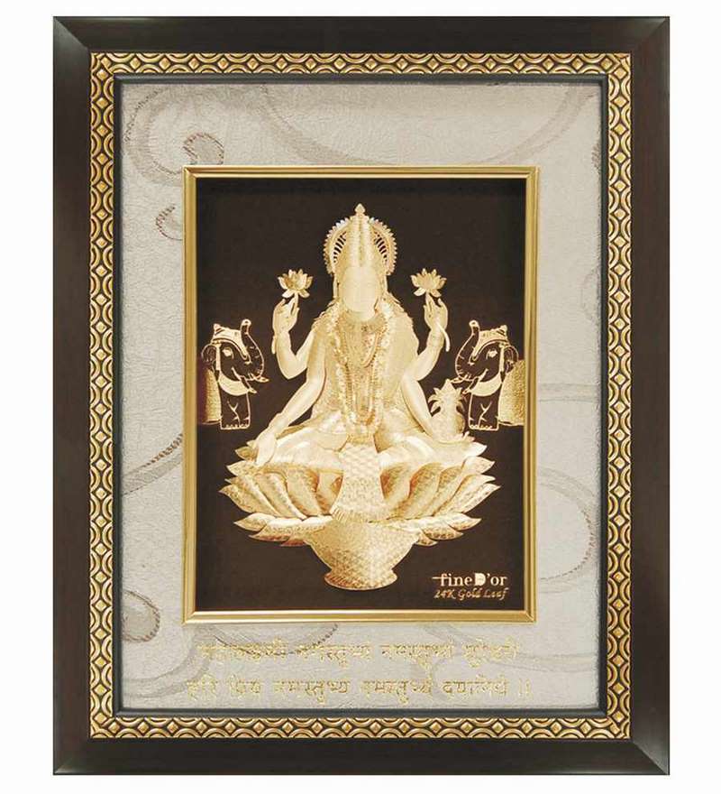 Buy Finedor 24K Gold Leaf Frames Goddess Laxmi Online - Spiritual ...