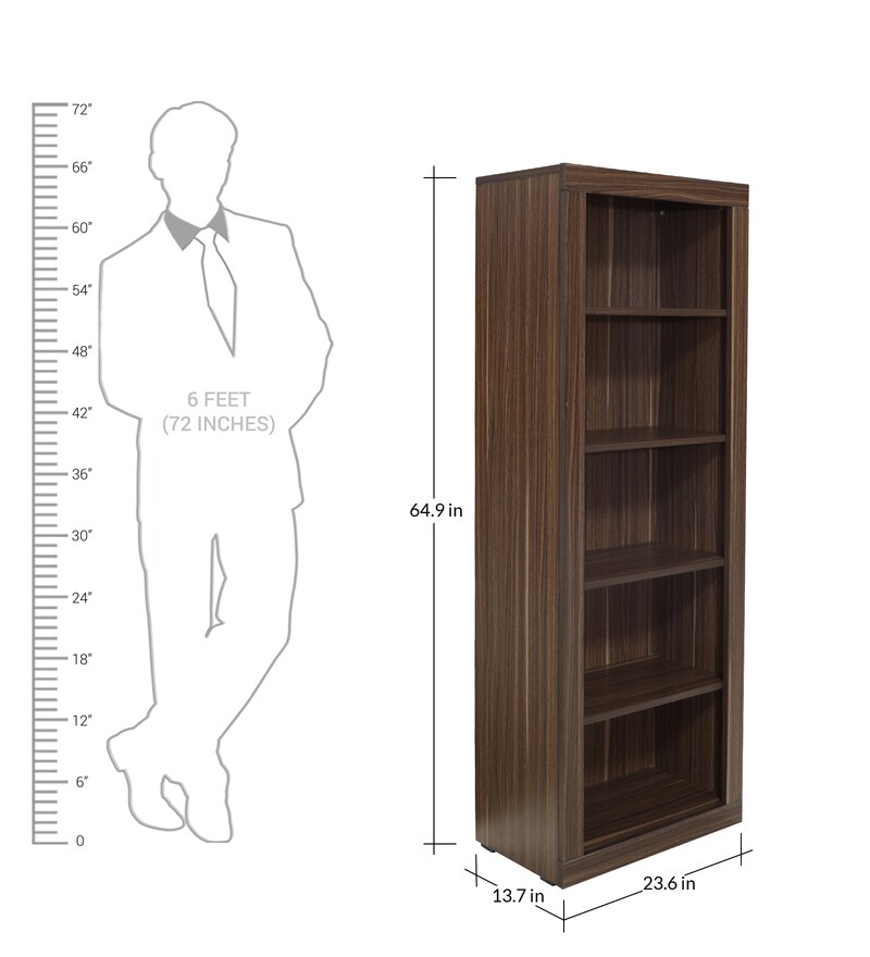 Buy Paloma Book Shelf in Cairo Walnut Finish by Crystal Furnitech ...