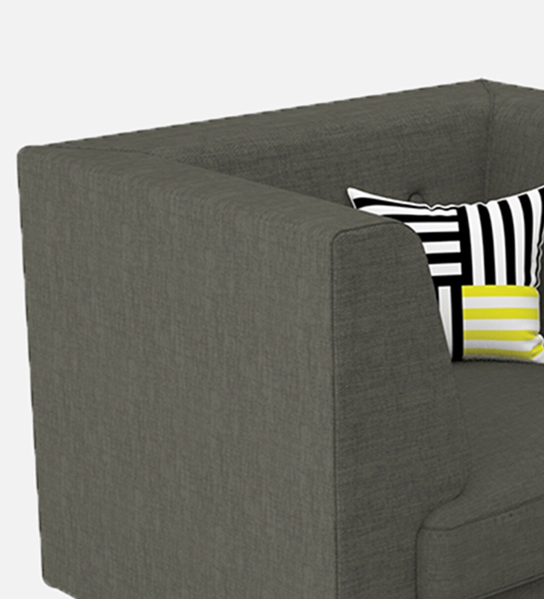 Buy Flamingo Fabric 1 Seater Sofa in Dark Grey Colour by Adorn Homez ...