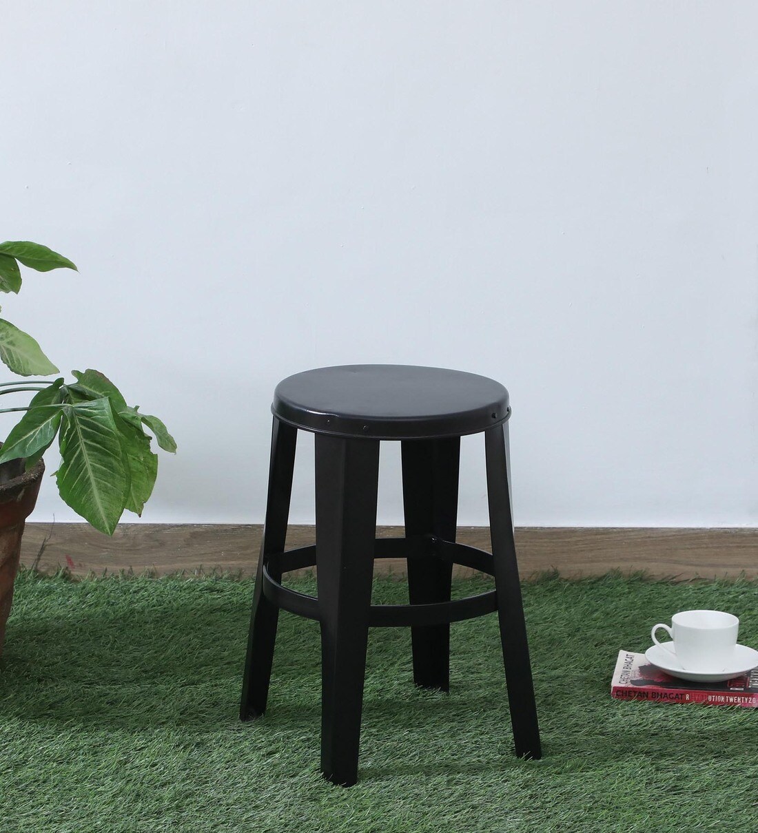 Buy Flavia Metal Seating Stool in Black Colour at 27% OFF by Flywood ...