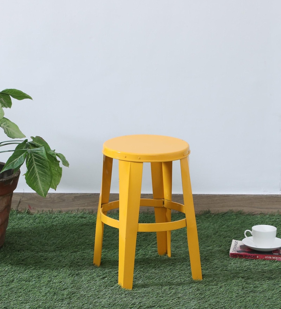 Buy Flavia Metal Seating Stool in Yellow Colour at 30% OFF by Flywood ...
