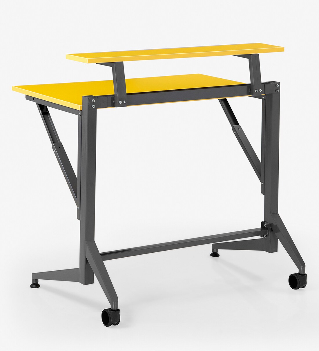 Buy Flexi Metal Foldable Study Table in Yellow Finish by The Home ...