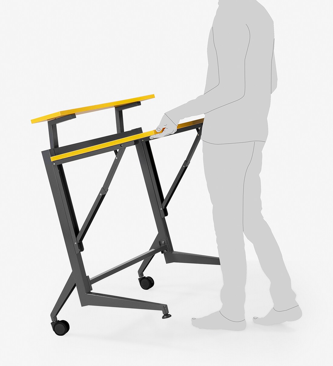 Buy Flexi Metal Foldable Study Table in Yellow Finish by The Home ...