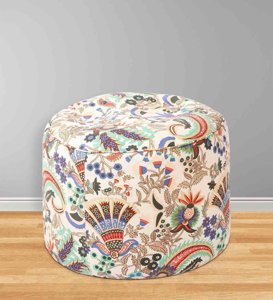 Buy Floral Round Fabric Pouffe in Multi Colour at 20% OFF by Style ...