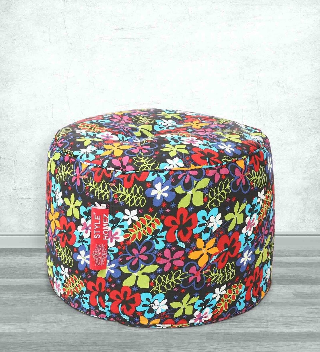 Buy Floral Fabric Pouffe in Beige Colour at 20% OFF by Style HomeZ ...