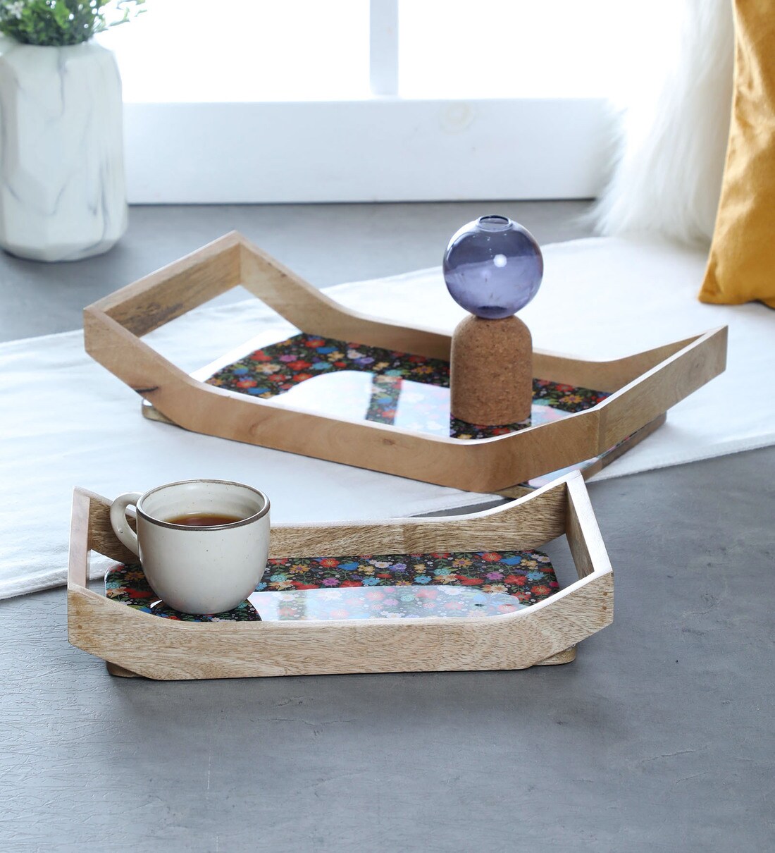 Buy Mango Wood Rectangle Serving Tray by Crayton Online - Serving Trays ...