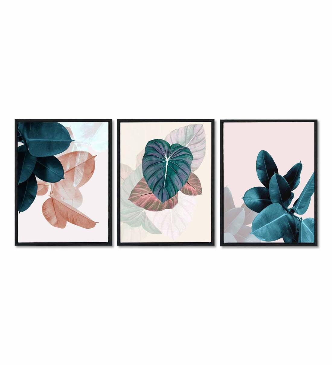 Buy Floral Theme Framed Canvas Art Print Painting Set Of 3 By Art ...