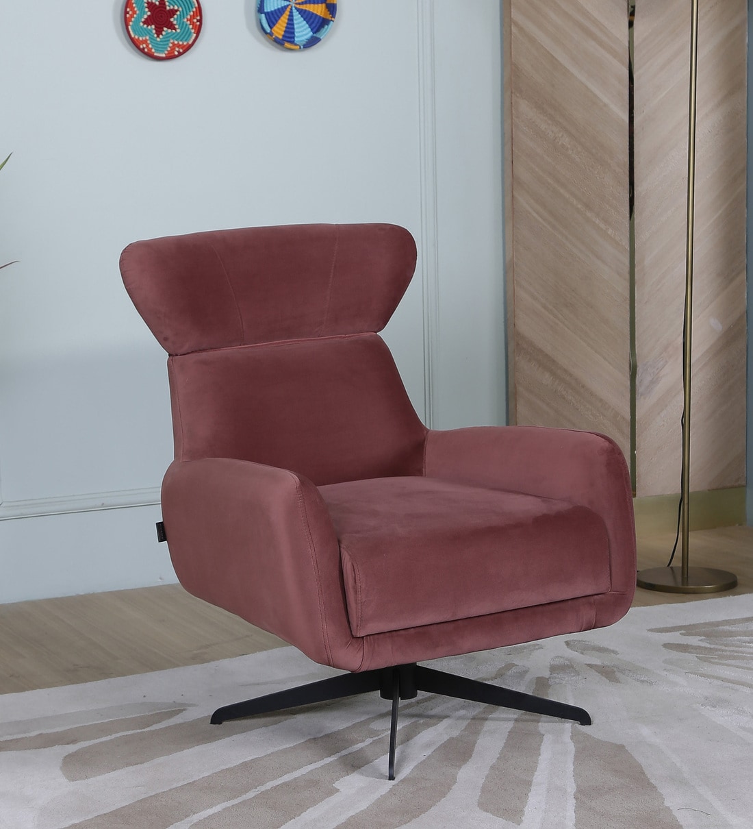 Buy Florida Revolving Lounge Chair With Swivel Function In Pink Colour ...