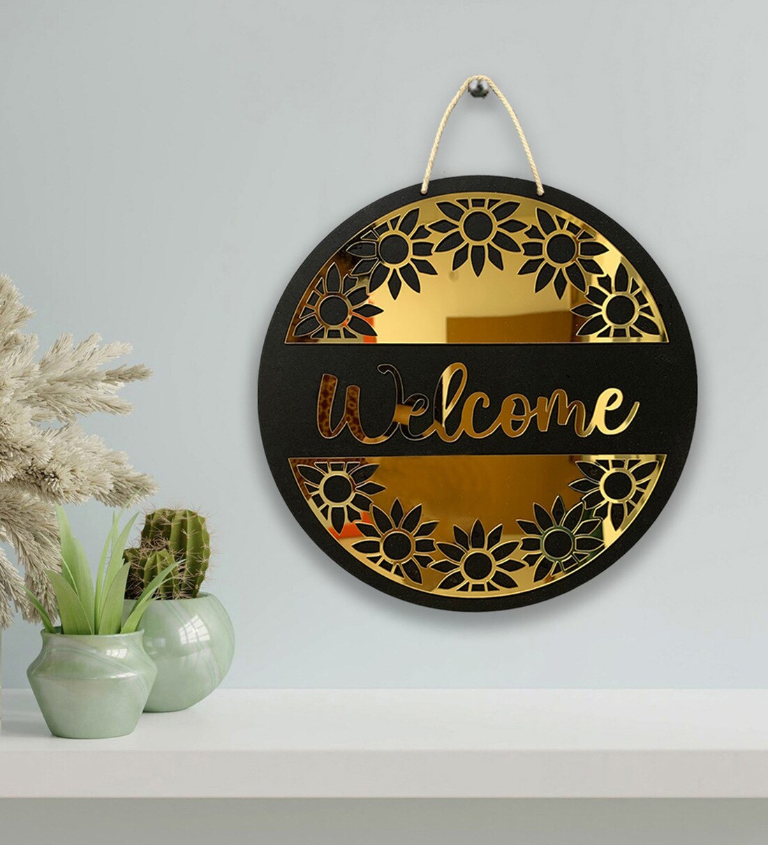 Buy Flower Design Gold MDF Wall Art by Art Street at 14% OFF by Art ...