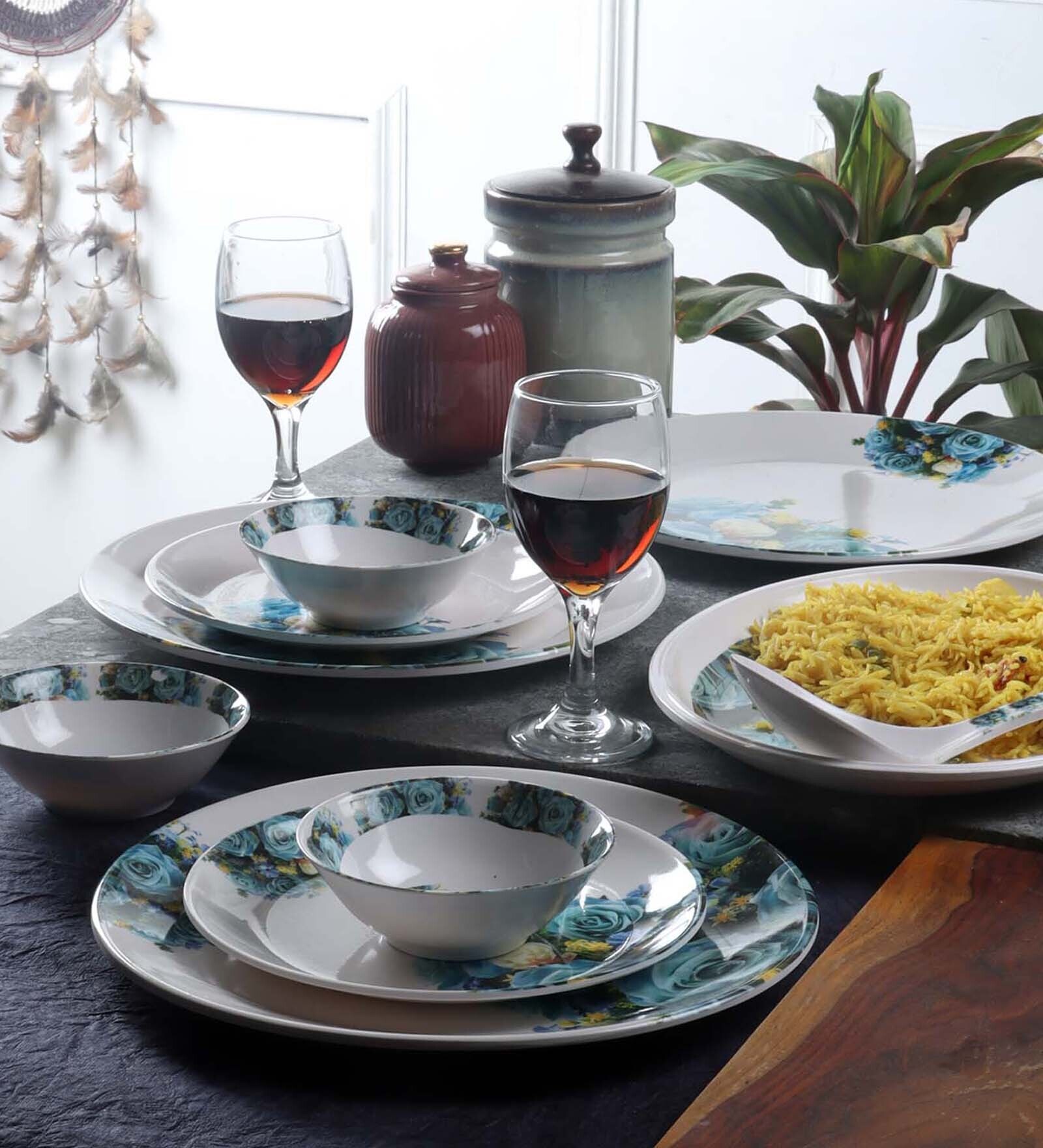 Buy Floral 22 Pcs White Melamine Dinnerware Set at 41% OFF by Cdi ...