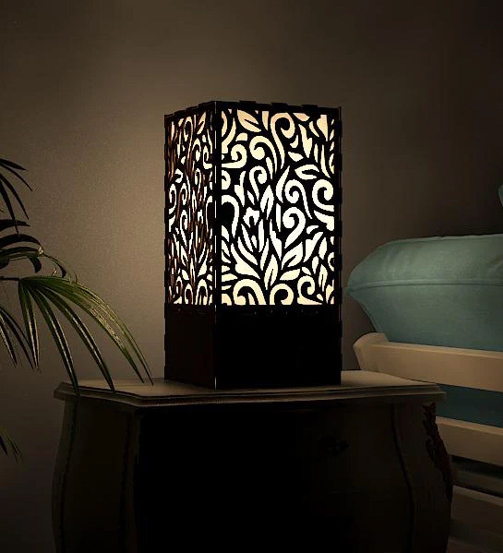 Buy Floral Design Brown Birch Ply Table Lamp at 21% OFF by WallMantra ...