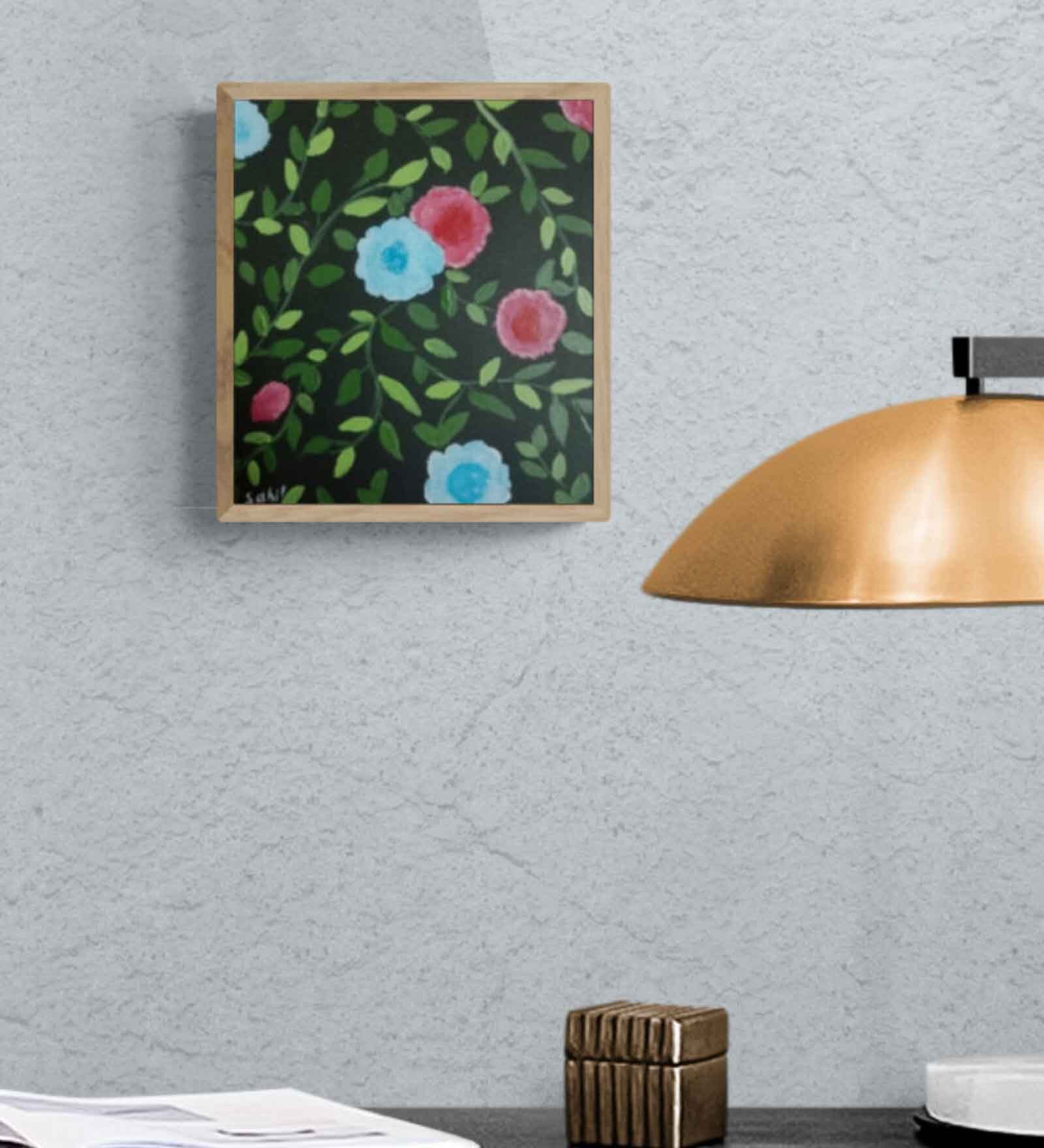 Buy Floral Design Handmade Acrylic Painting Unframed at 10% OFF by ...